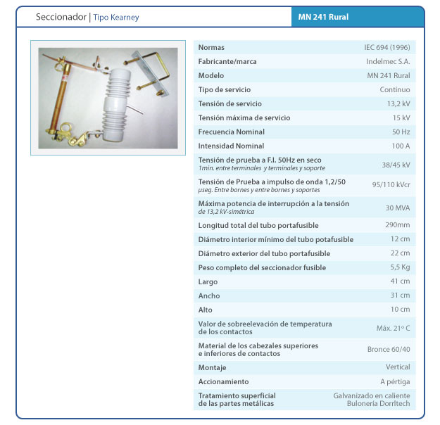 Indelmec S.A. | Descargadores y Seccionadores de Media y Baja Tensión